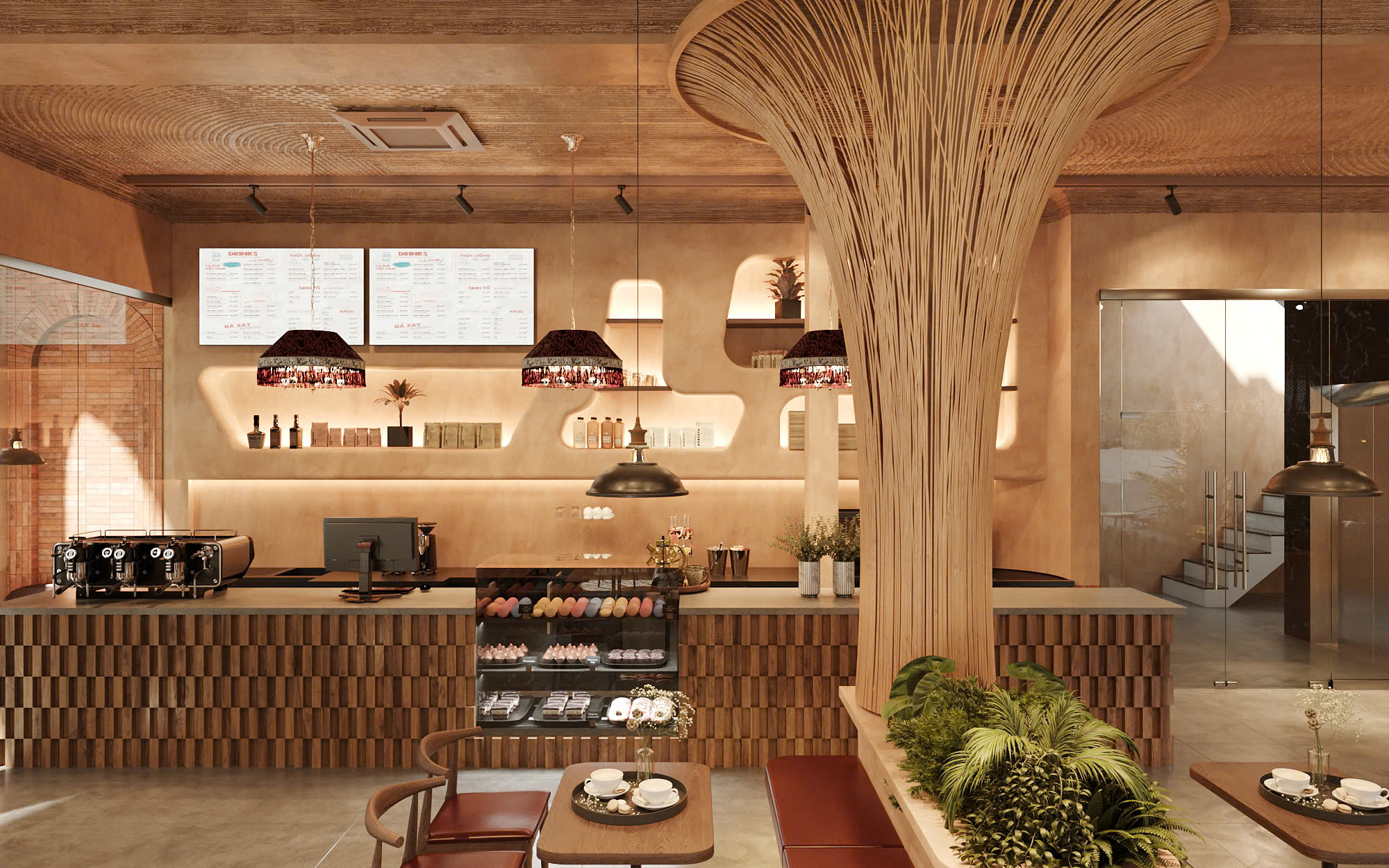 Khi Tropical Gặp Tân Cổ Điển của Cafe La Khê - Thiết kế thi công fnb ...